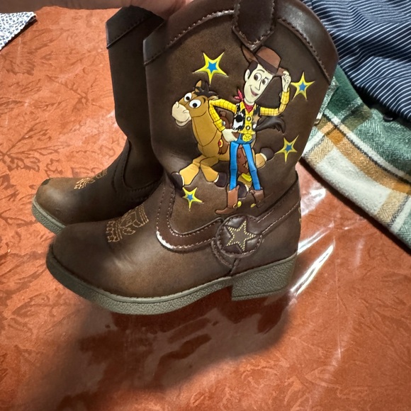 Disney | Shoes | Kids Brown Cowboy Boots With Cartoon Design Toy Story ...